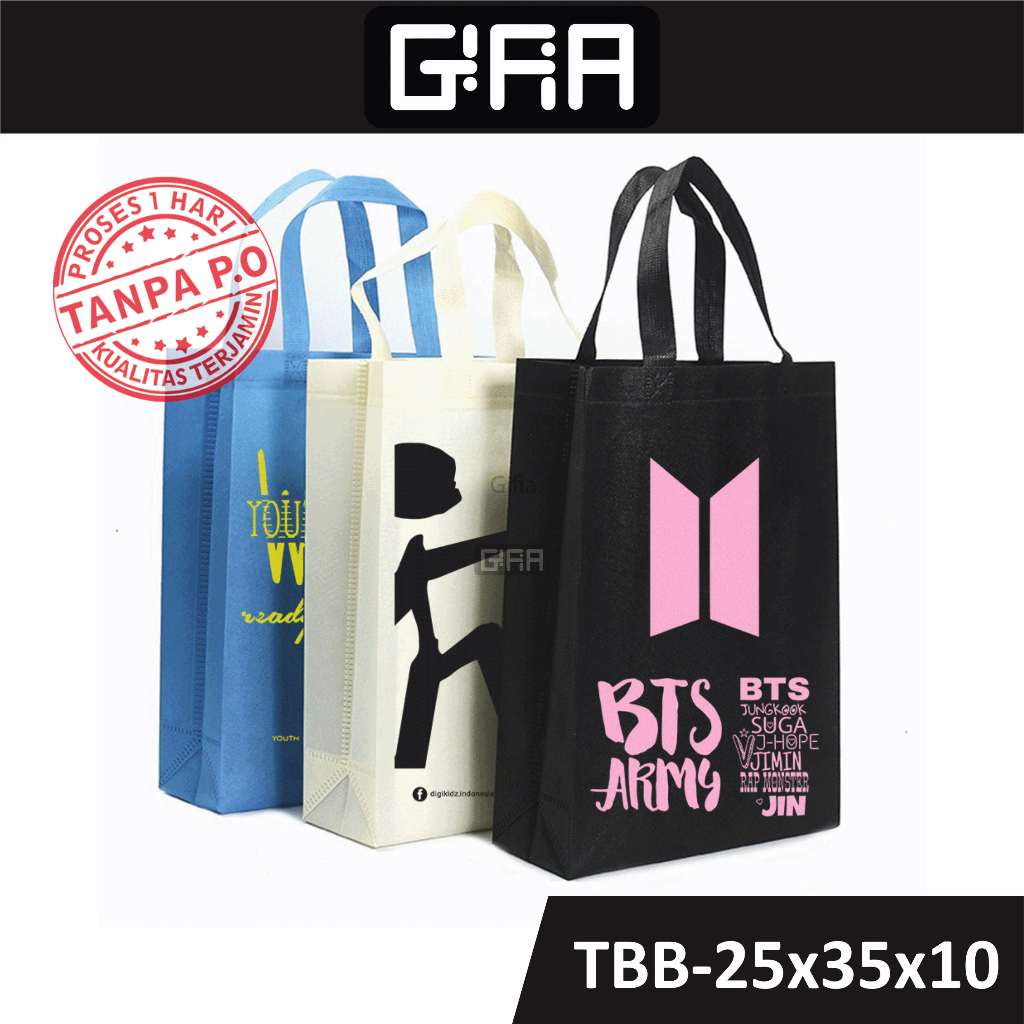 Custom Screen Printed Goodie Bag / Screen Printed Spunbond Bag 25x35x10 ...