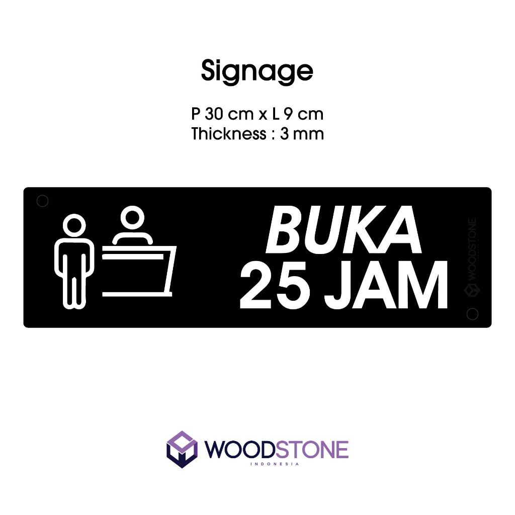 Shop / Counter Signage - 25 Hour Opening Sign - Acrylic Kiosk / Stall ...