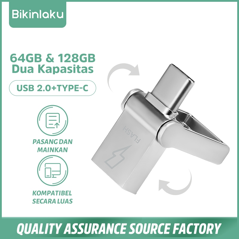 Make you Flash disk OTG TYPE C + USB 2 in 1 Dual Port 128GB / 64GB High ...