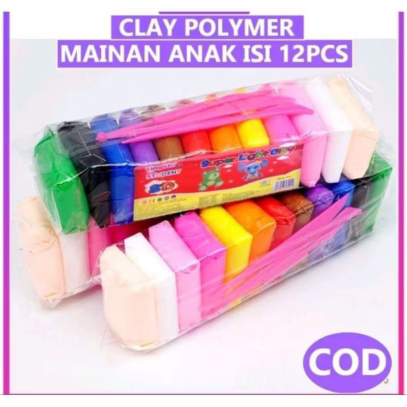 Polymer clay / soft clay contains 12 pcs | Shopee Philippines