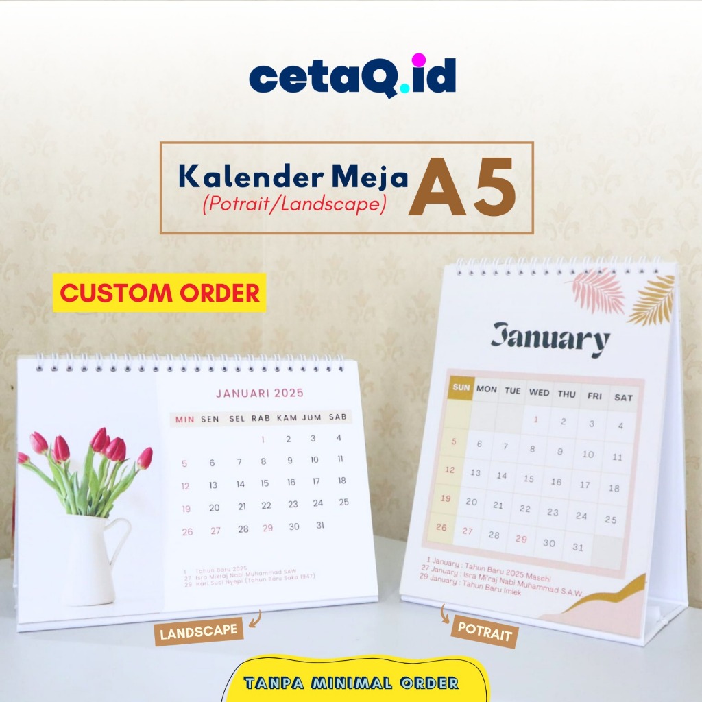 Print Custom A5 Desk Calendar | Print Sitting Calendar with Art Paper ...
