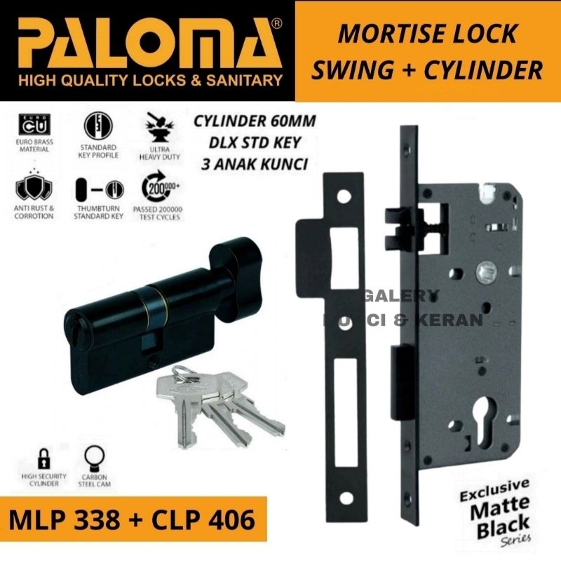 Paloma MLP 338 CLP 406 MORTISE LOCK SWING SET BODY CYLINDER LOCK SWING ...