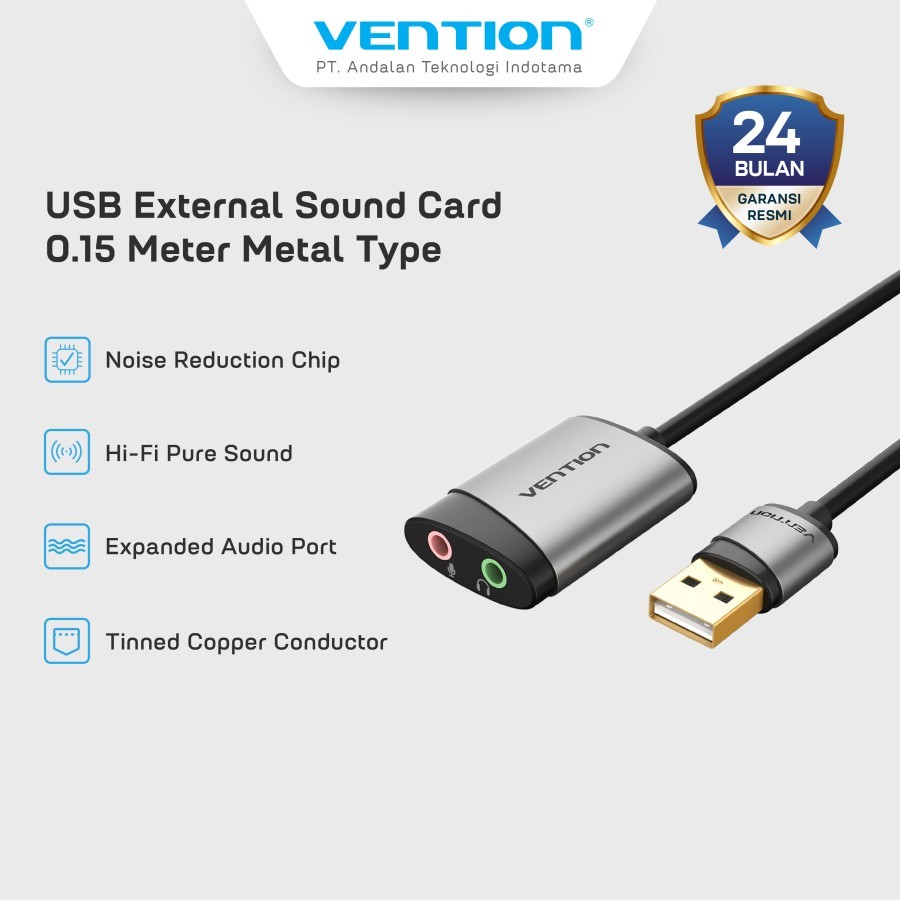 Vention USB External Sound Card Metal Type - CDK | Shopee Philippines