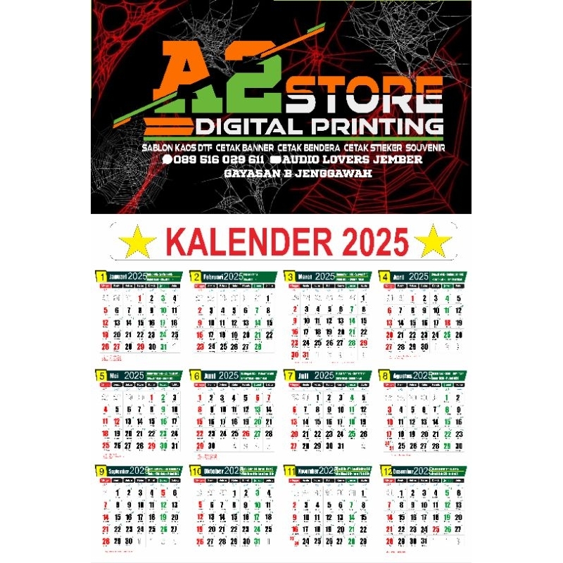 Cheap 2025 Wall Calendar one sheet A3 | Shopee Philippines
