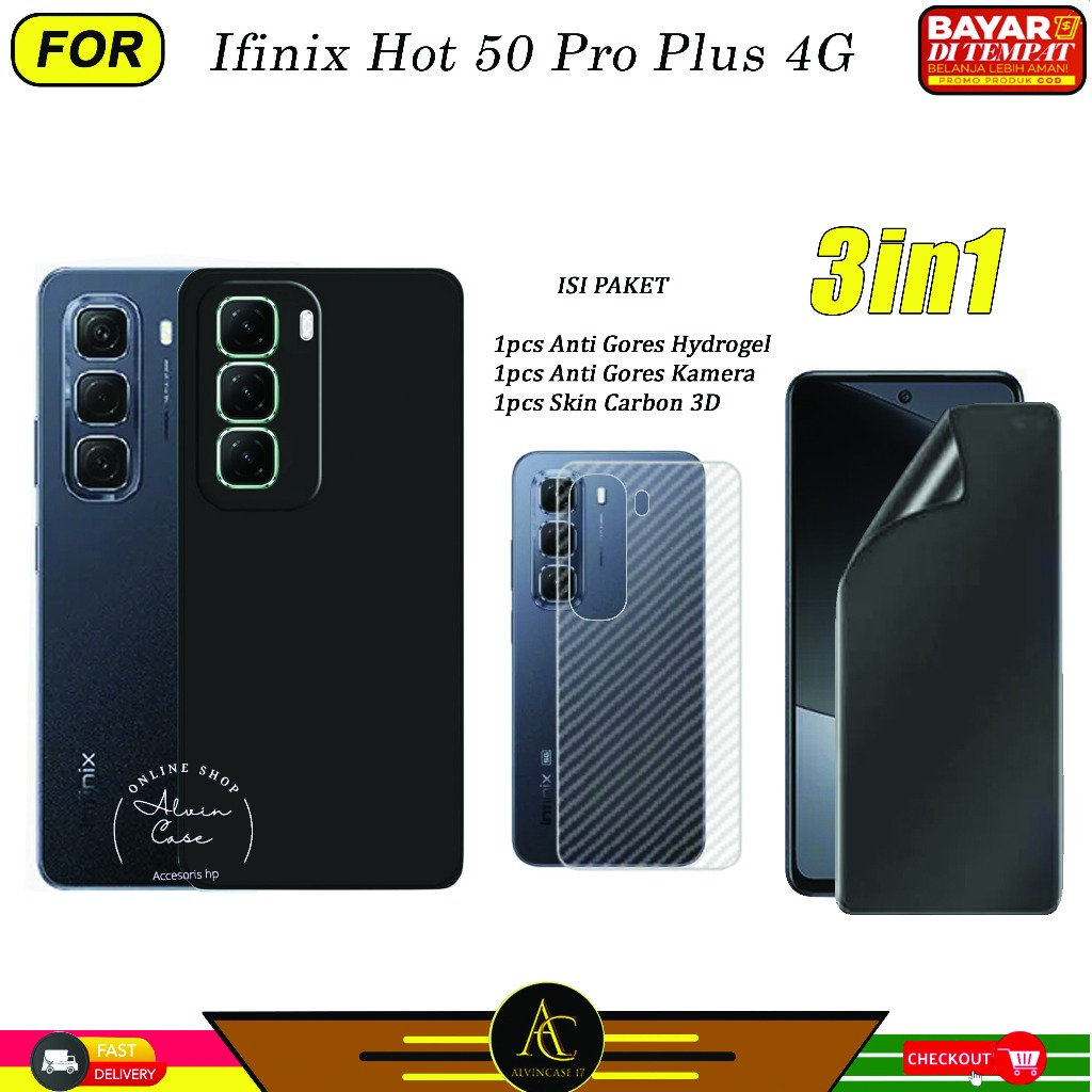 3in1 Package Infinix Hot 50 Pro Plus 4G Hot 50 Pro 4G Softcase Slim ...