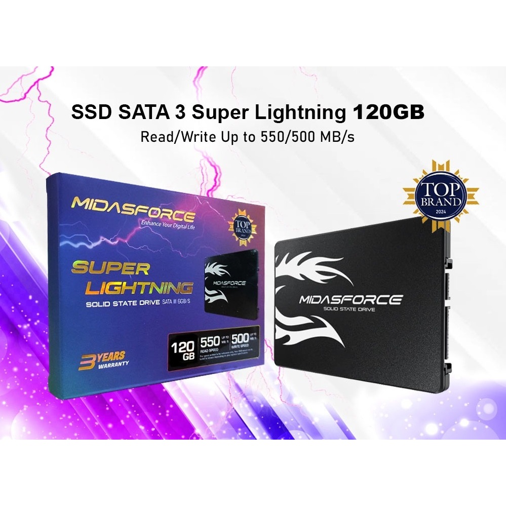 Ssd MIDASFORCE 120 GB, 240 GB SUPER LIGHTNING SATA III-6GB/S | Shopee ...