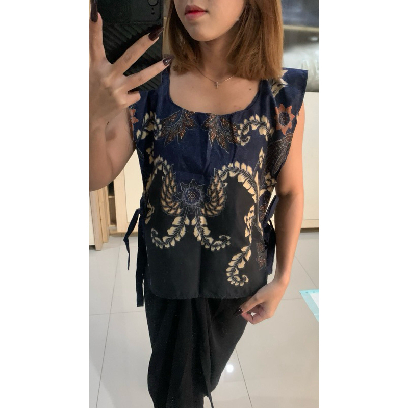 Batik Vest - Navy Batik / Batik Vest Batik Vest / Viral Batik Vest ...