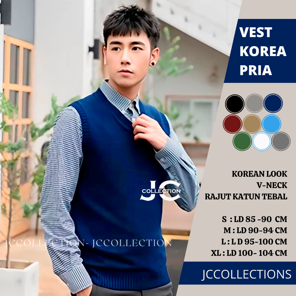 Iyan Korean Vneck Knit Vest Men's Knitted Vest / Men's Knitted Vest ...