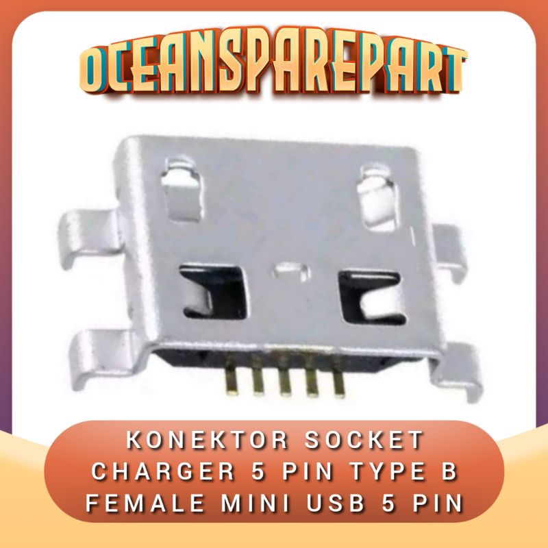 5 Pin Type B Female Mini USB 5 Pin Charger Socket Connector Silver ...