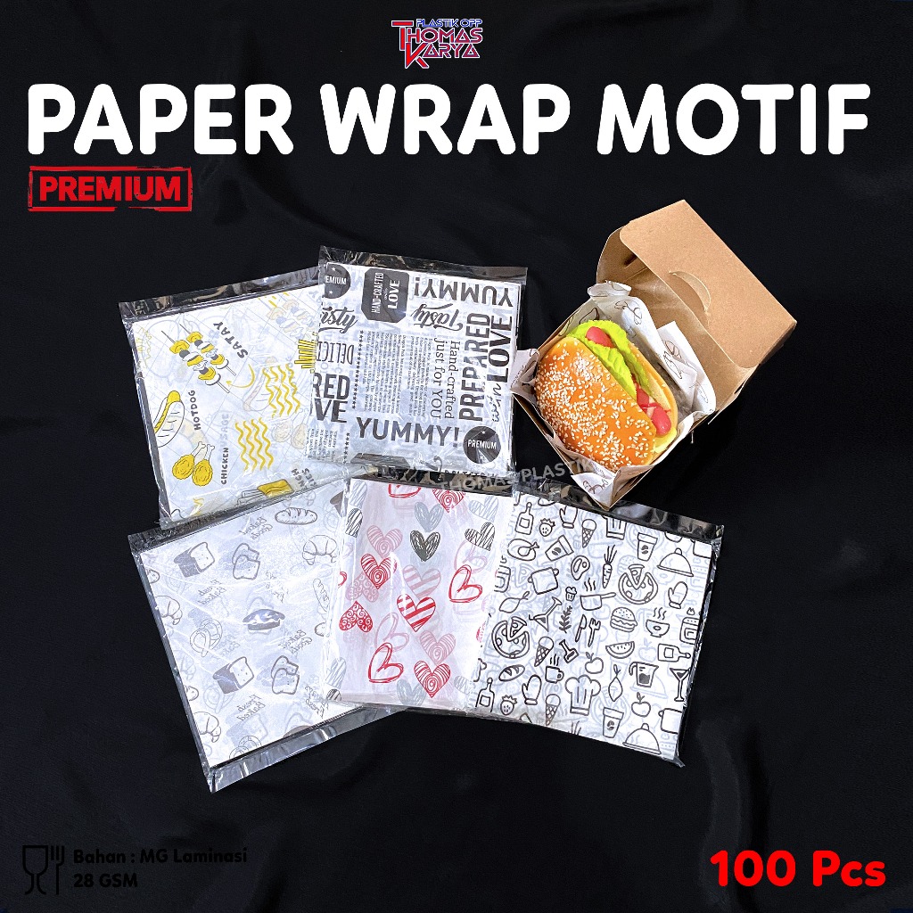Motif Rice Paper 15x15 contains 100 Paper Wrap Printing Non-Stick ...