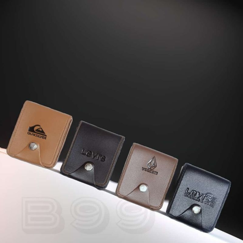 Men's Folding Wallet with Buttons, PU Leather (Synthetic Leather ...