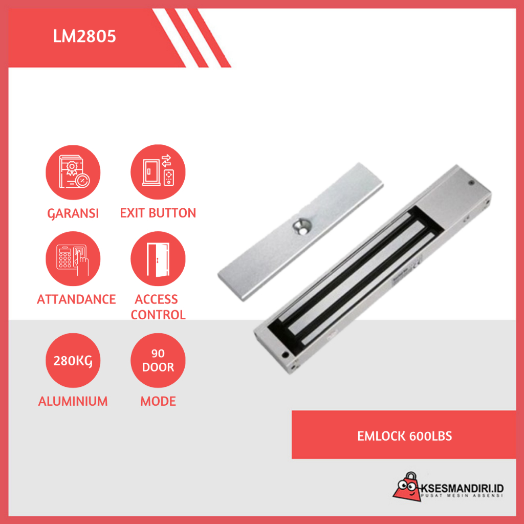 Mlock Magnetic Lock 600LBS Zkteco Original LM2805 | Shopee Philippines