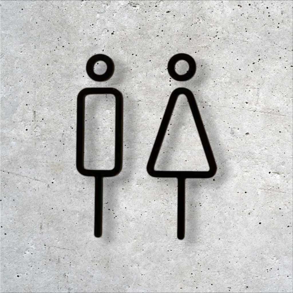 Toilet Sign Board Minimalist Acrylic Embossed Direct Toilet Sign Board ...