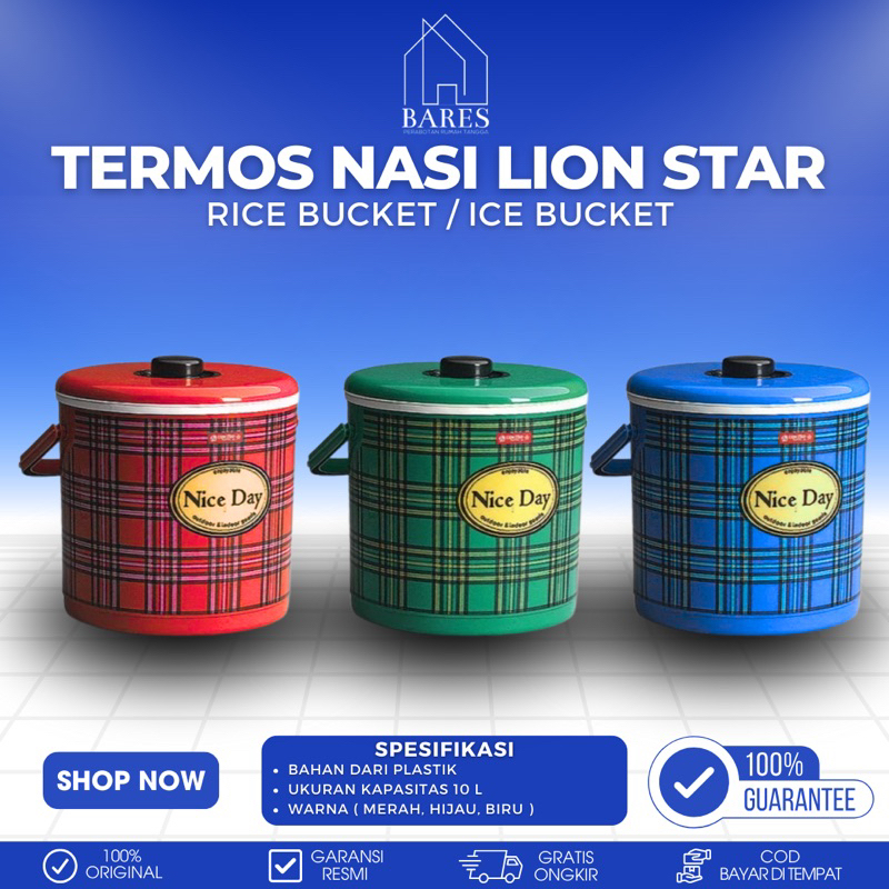 TERMOS Lion Star Rice Thermos 10L Ice Thermos Ice Bucket/ | Shopee ...