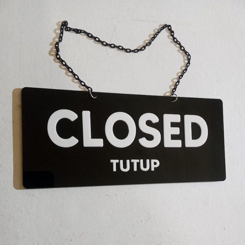Embossed Acrylic Reversible Open Closed Signage (2 Sizes) | Shopee ...