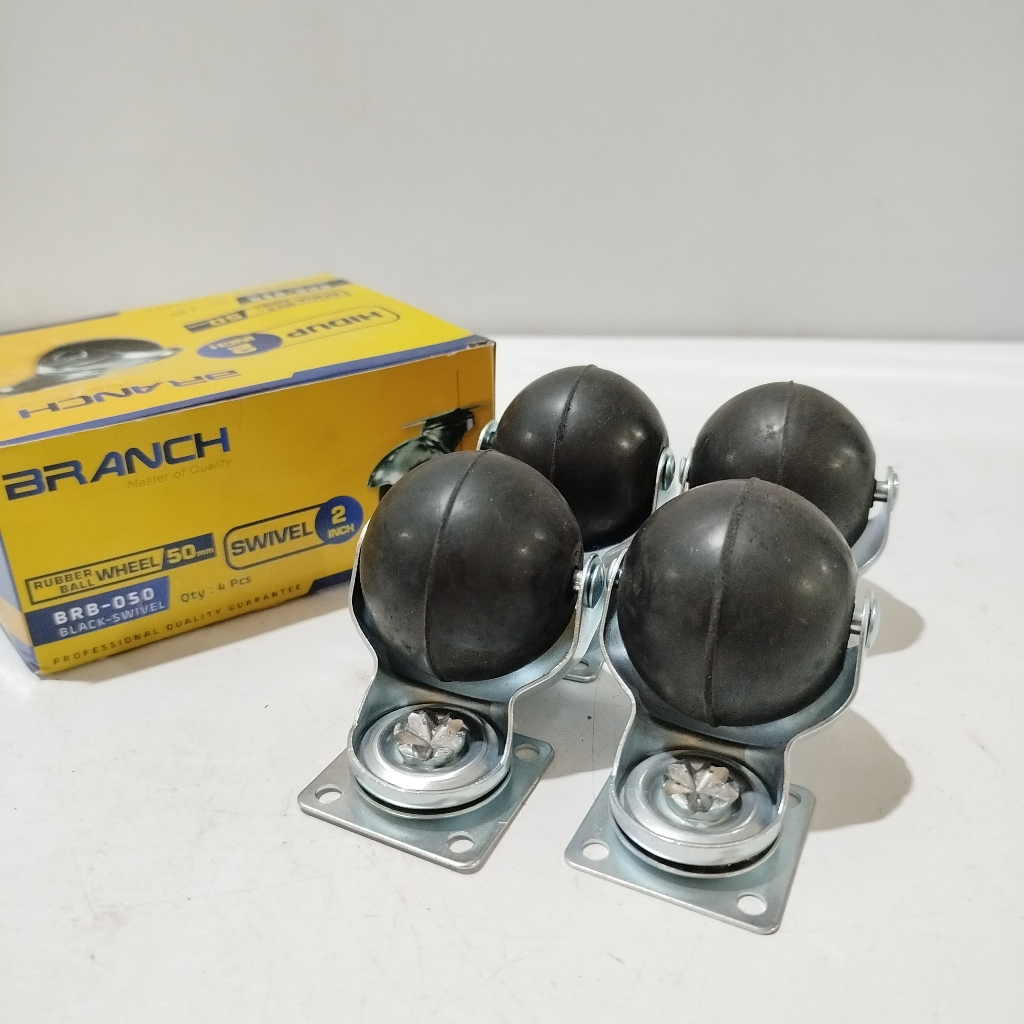 2" Inch Round Rubber Ball Caster Wheels Chair Showcase Cupboard Wheels ...