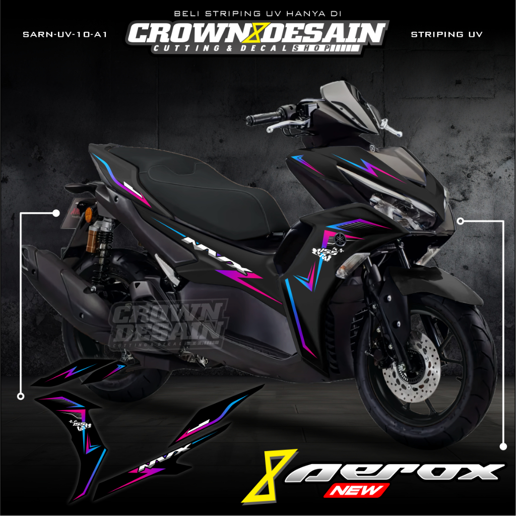 Aerox 155 NEW CONNECTED NVX TRANSPARENT UV STRIPING COLOR VARIAN ...