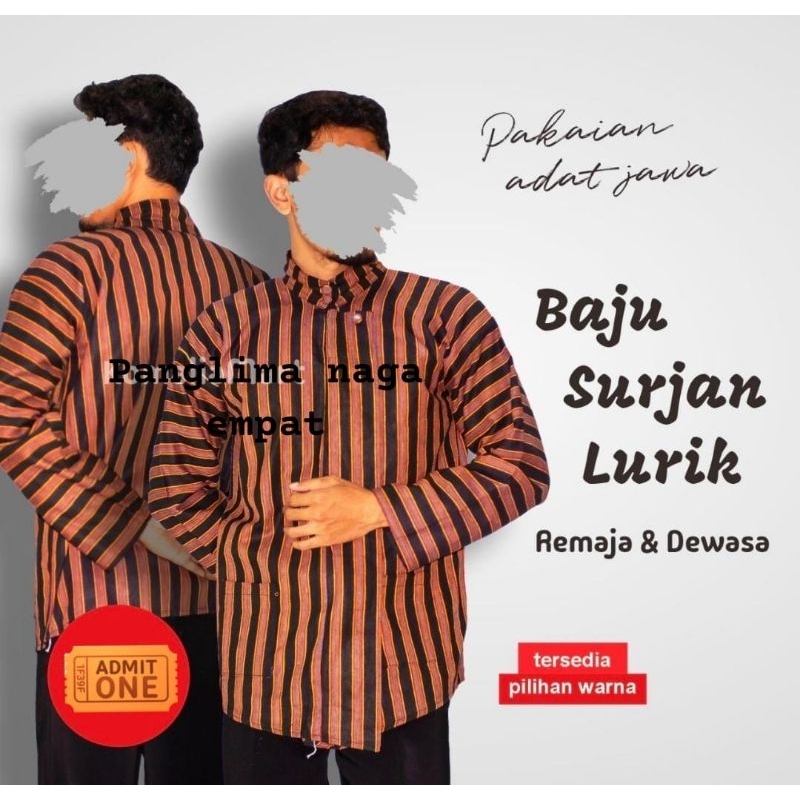 Surjan LURIK TRADITIONAL CLOTHING FOR CENTRAL JAVA SOLO DIY JOGJA ADULT ...