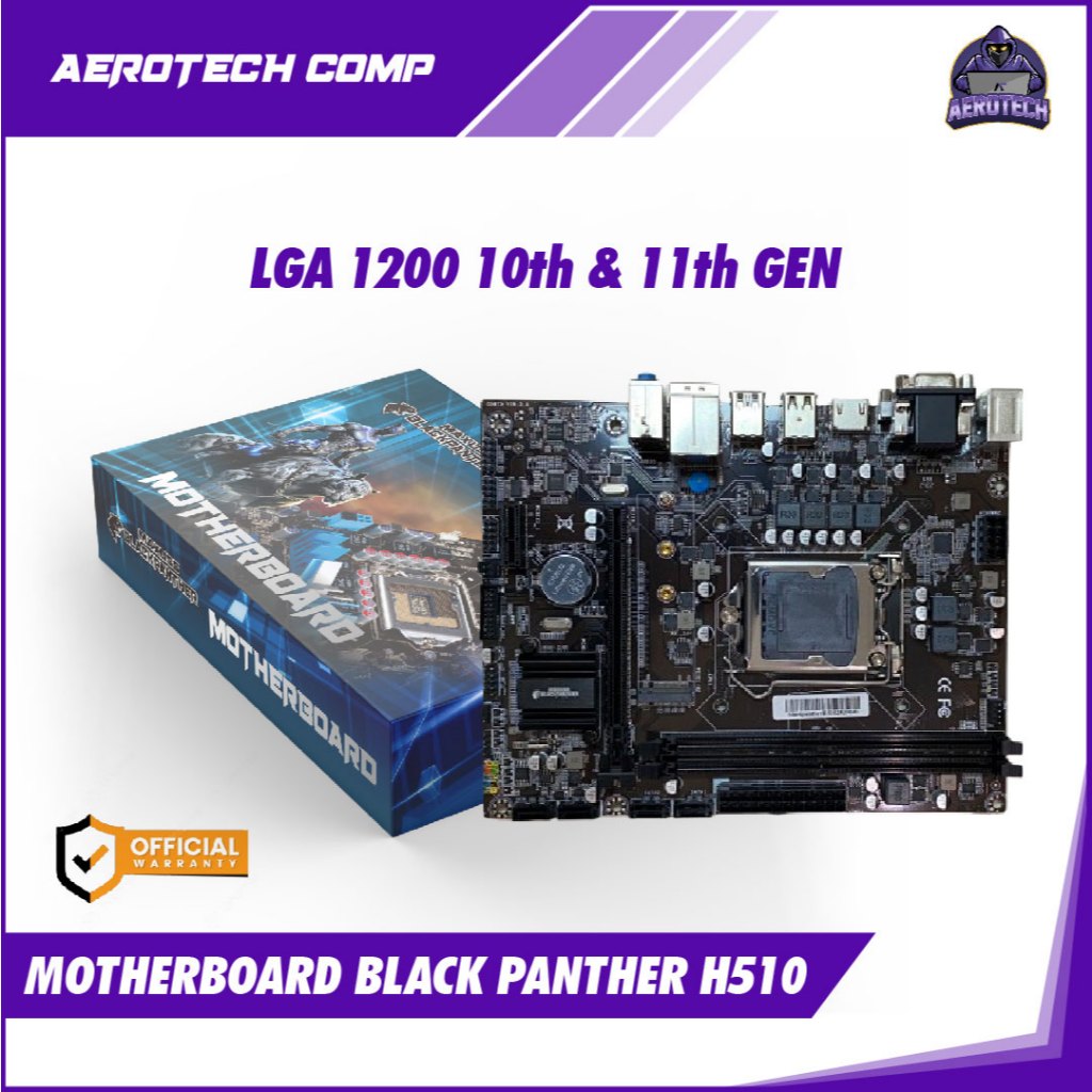 Black PANTHER H510 Socket LGA 1200 DDR4 Mobo H510 INTEL Motherboard ...