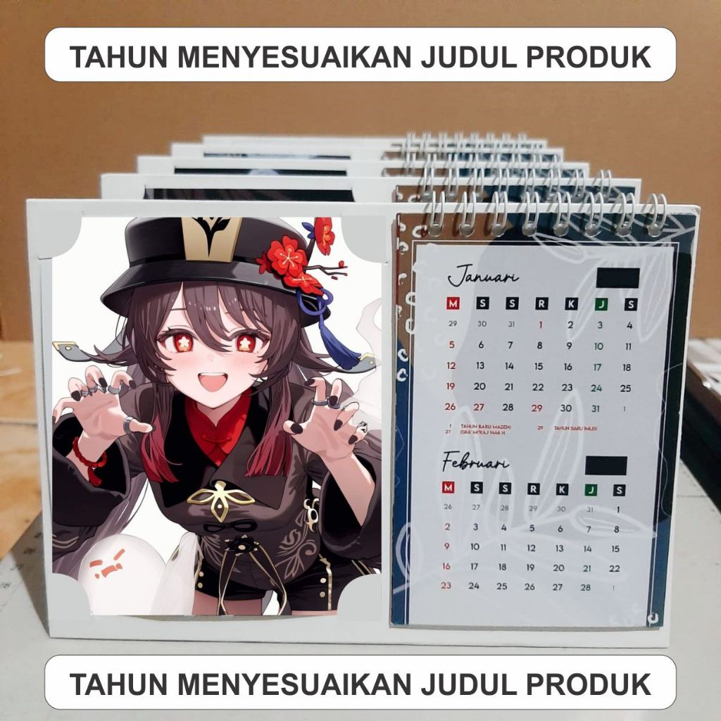 2025 sitting calendar GENSHIN IMPACT HUTAO RAIDEN XIAO YAEMIKO | Shopee ...