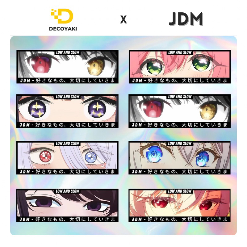 Jdm Low and Slow Anime Slap Hologram Sticker, JDM Low and Slow Anime ...