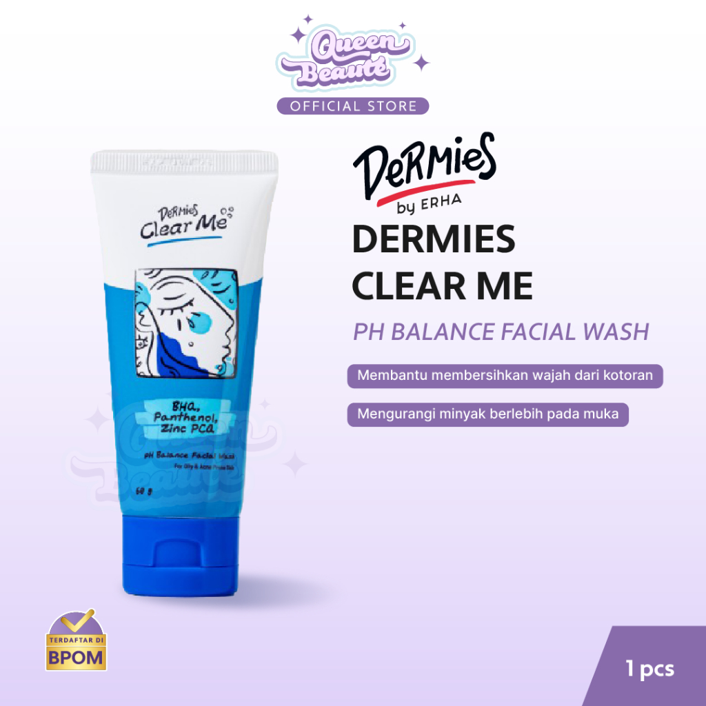 Dermies Clear Me Facial Wash pH Balance 60g - For Acne-Prone Skin ...