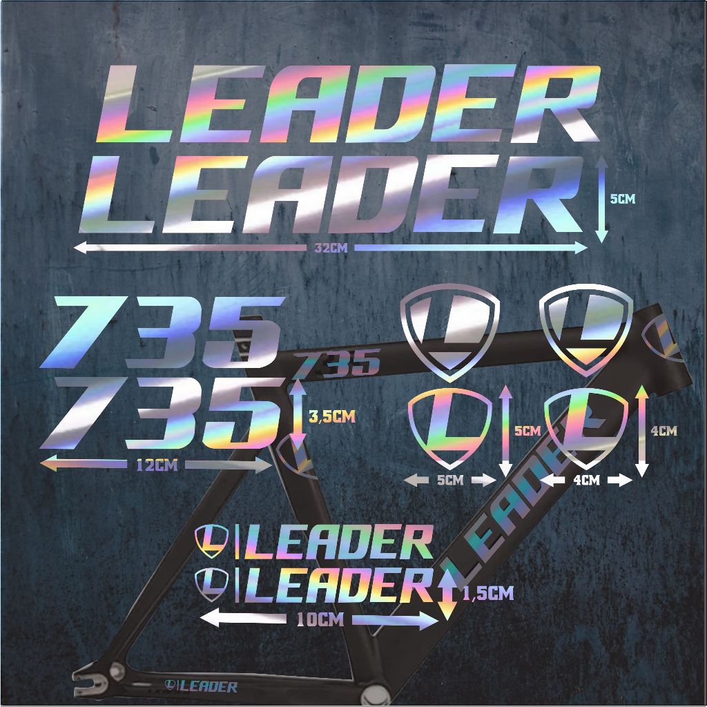 Leader 735 Bicycle Frame Cutting Sticker Decal aero fixie roadbike ...
