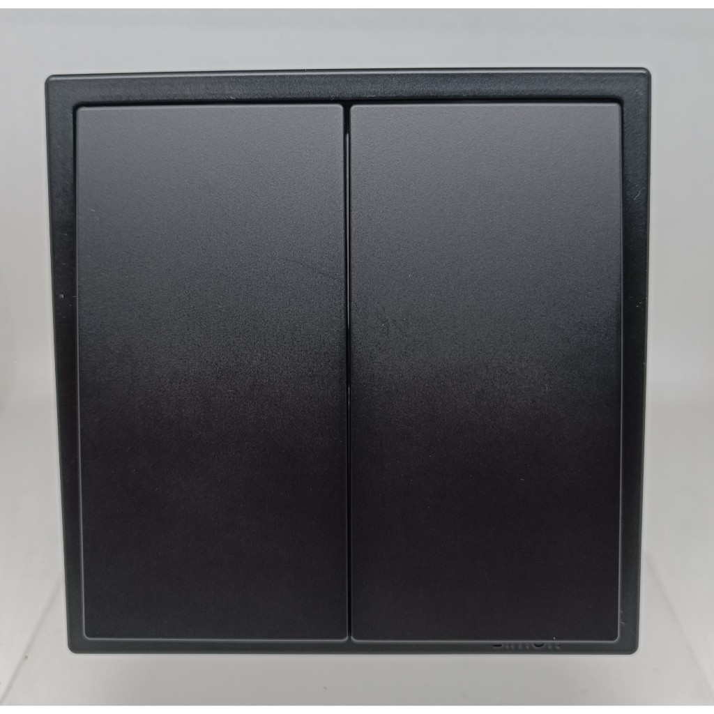 Simon I7 BLACK DOFF / MATT BLACK PUSH BUTTON SWITCH DOUBLE SERIES ...