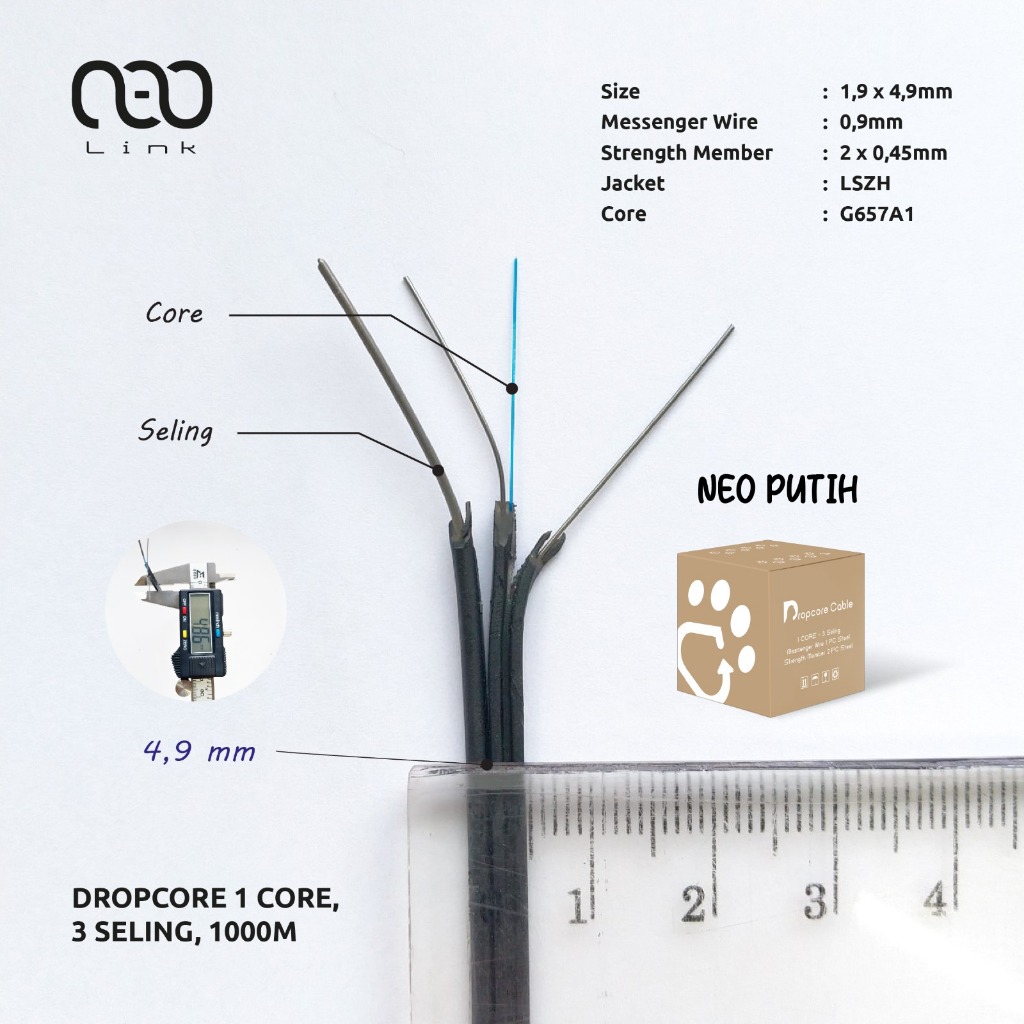 PUTIH Via CARGO NEO LINK WHITE Dropcore 1 Core 3 Seling by Garuda Fiber ...