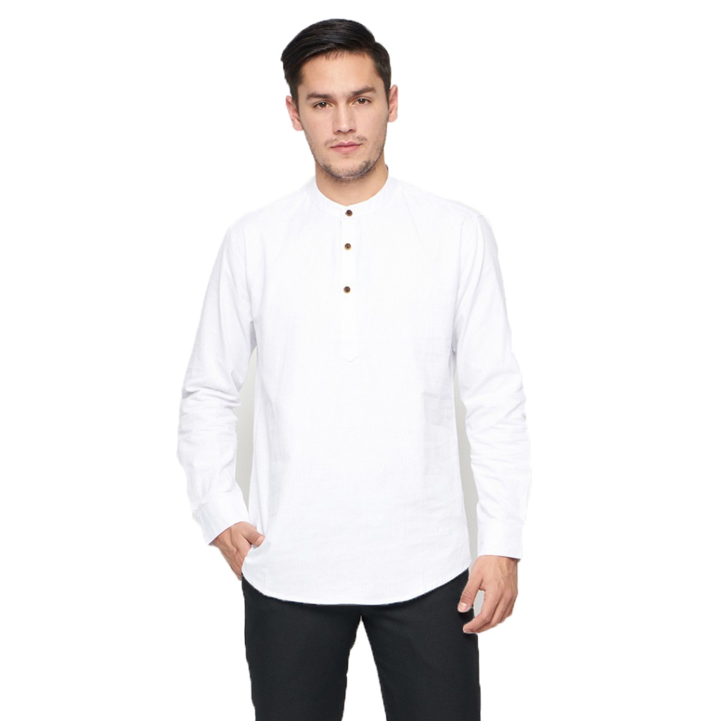 KATUN PUTIH Bonang in Style - Men's White Koko Long Sleeve Cotton ...