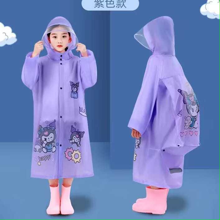 Kuromi CHARACTER CHILDREN'S RAINCOAT RAINCOAT BACKPACK CHILDREN'S CHARACTER COAT | Shopee ...