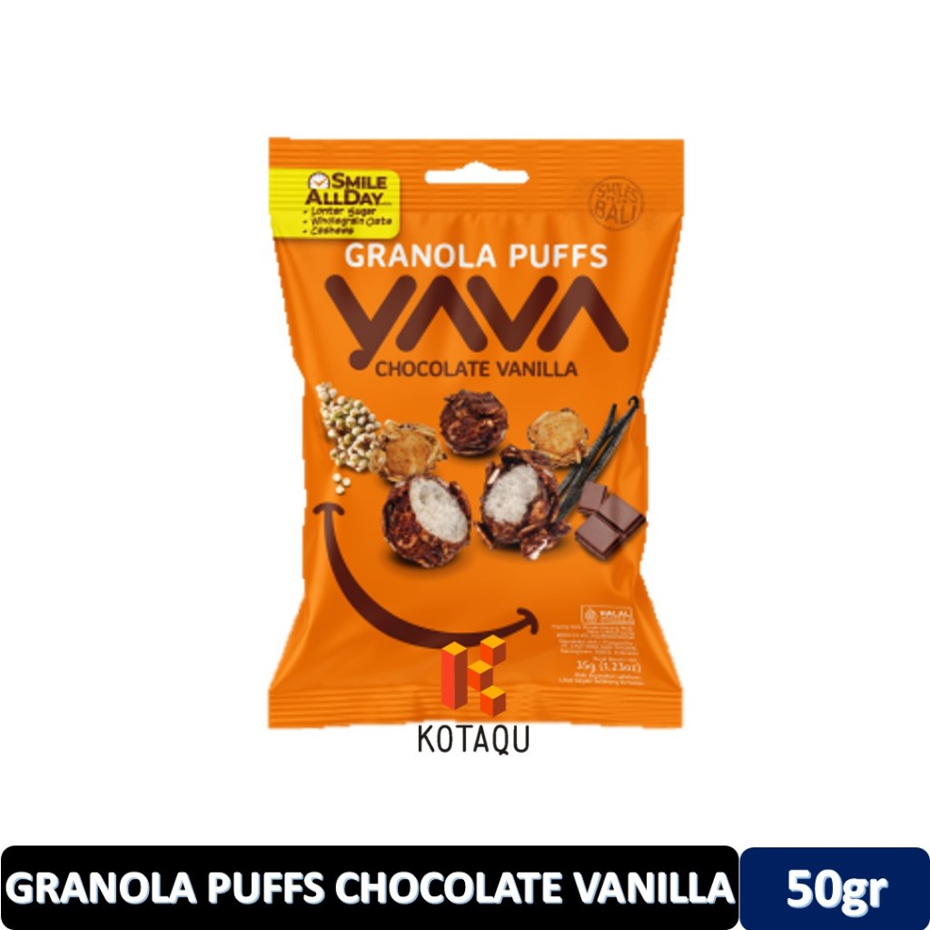 Granola Puff Chocolate Vanilla - Healthy Snack Vegan Yava 50gr | Shopee ...