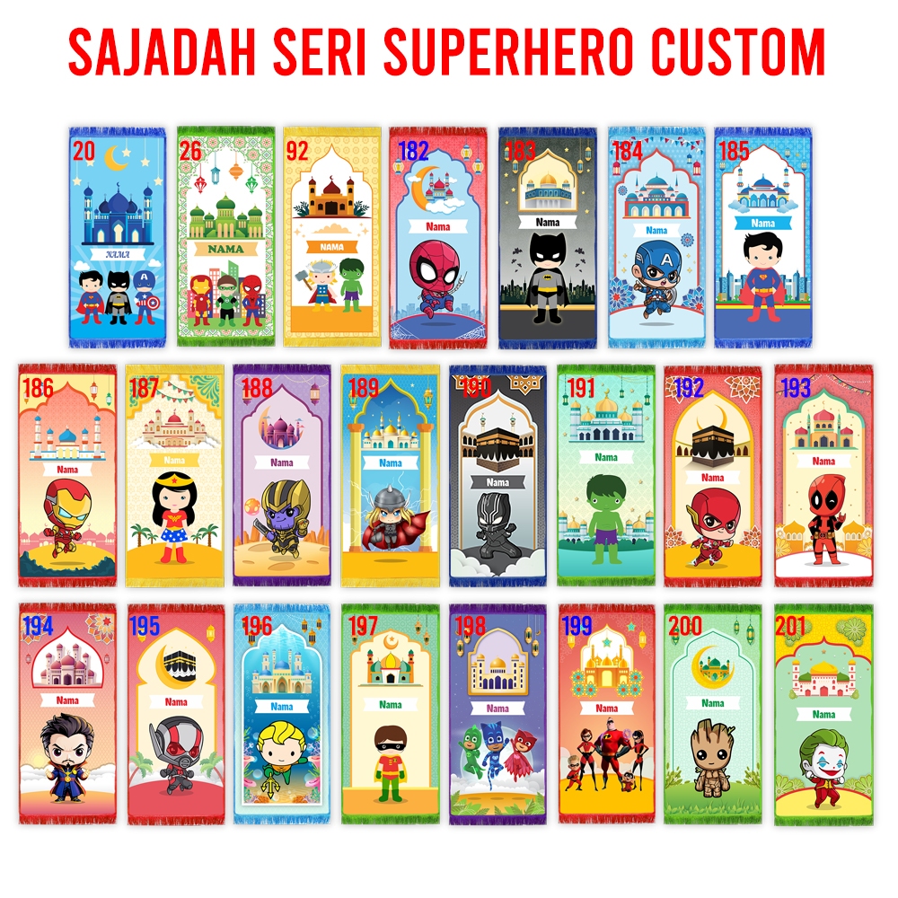 Custom Names Children's Prayer Mats Superhero Series Character Gifts ...