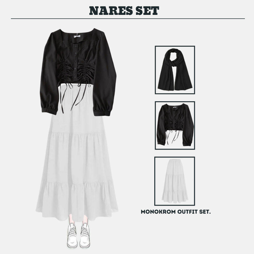 So - Nares Set | Contemporary Monochrome Teenage Outfit (Blouse ...