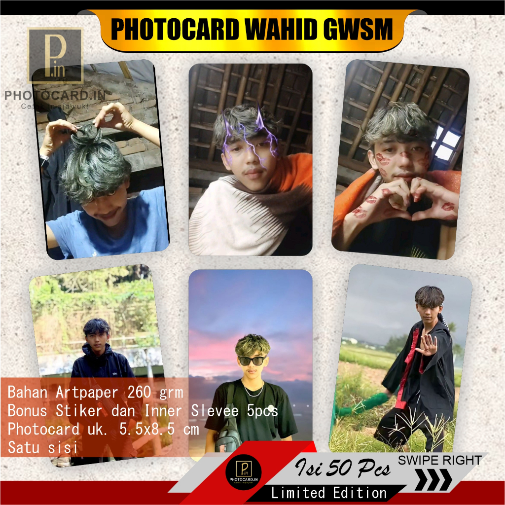 Photocard Mas Wahid GWSM contains 50 pcs (Free Stickers and Inner ...