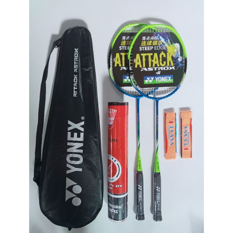 Complete PACKAGE OF BADMINTON RACKETS ONE COMPLETE SET OF 2 RACKETS 2 ...