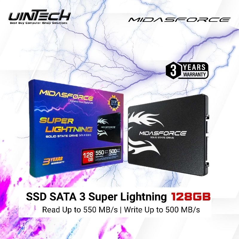 Midasforce SSD Superlightning 128GB Official 3 Year Guarantee | Shopee ...