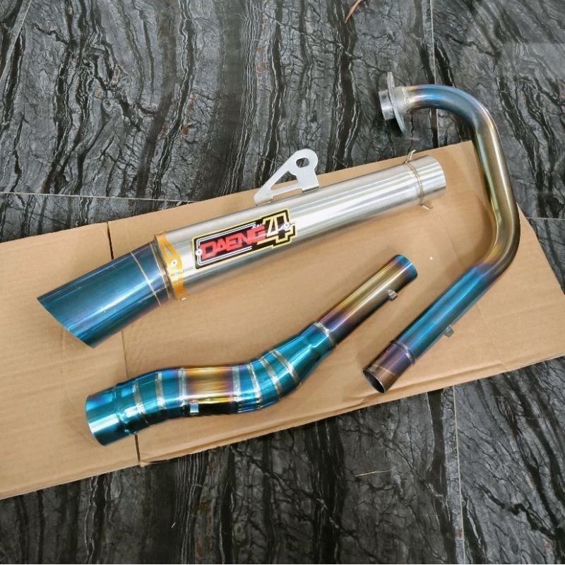 Daeng Sai4 51mm Open pipe Bluegold For Tmx 125 150 155 Raider 150 Rs ...