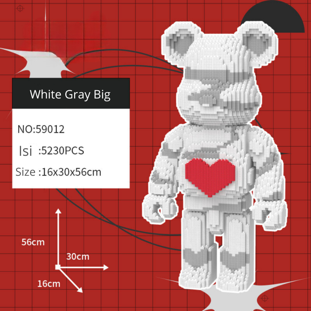 Nano Block Violent Bear White Gray Bricks Educational Toy, Cute ...