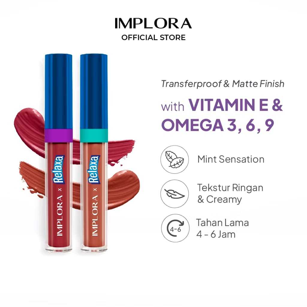 Implora x Relaxa Matte Lipcream (Brick Grape) | Shopee Philippines