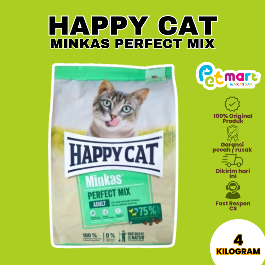 Happy Cat Minkas Perfect Mix Cat Food 4kg Cat Dry Food | Shopee Philippines