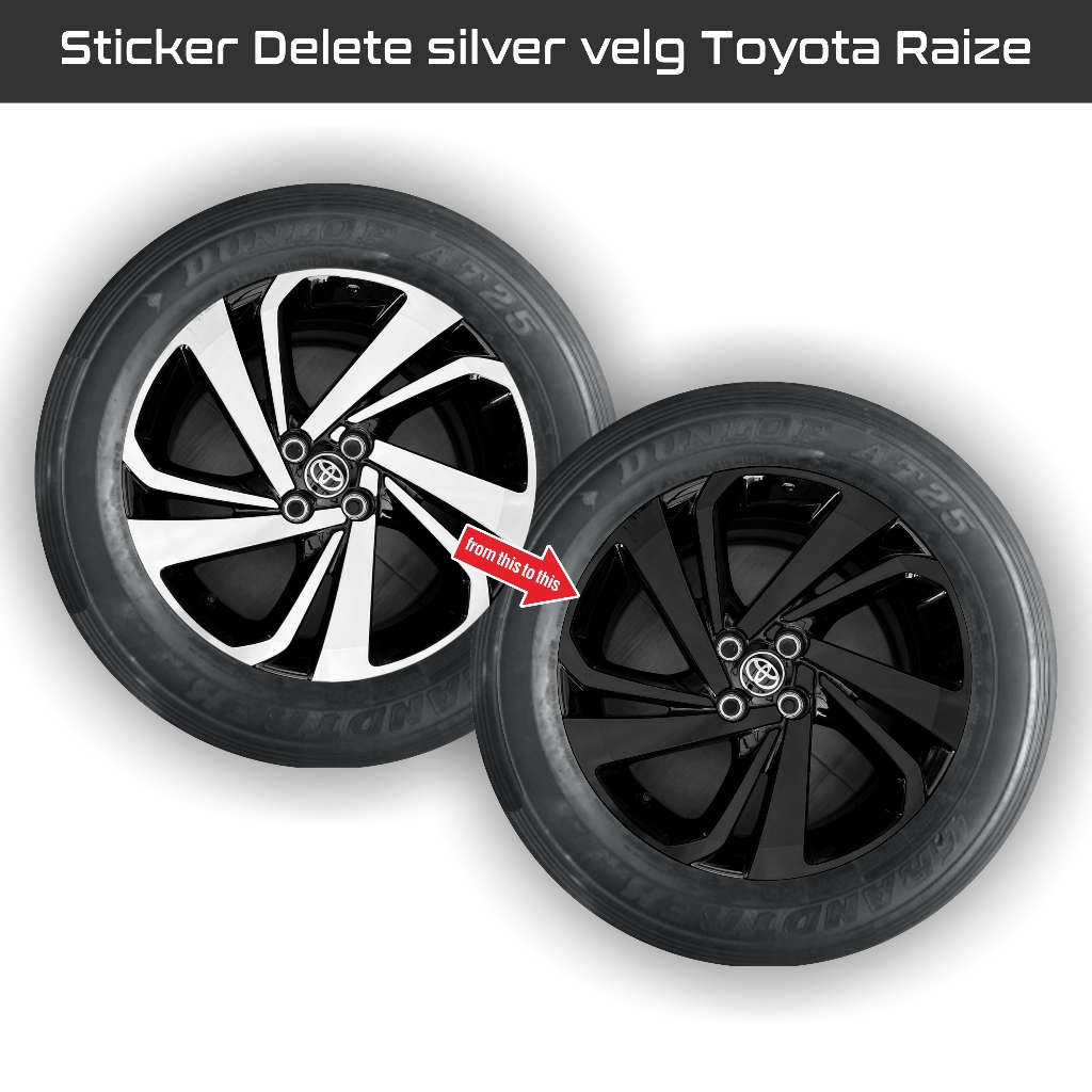 Toyota Raize R17 rim silver delete Sticker (price for 5 rims) | Shopee ...