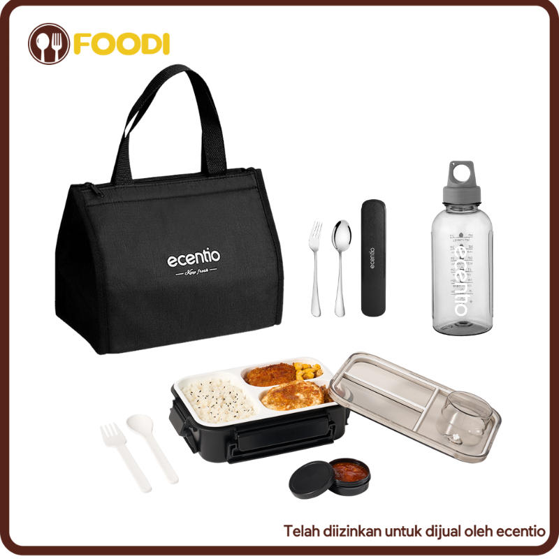 Ecentio & FOODI 4 in1 lunch box Set and bag & 500ml bottle 3 ...