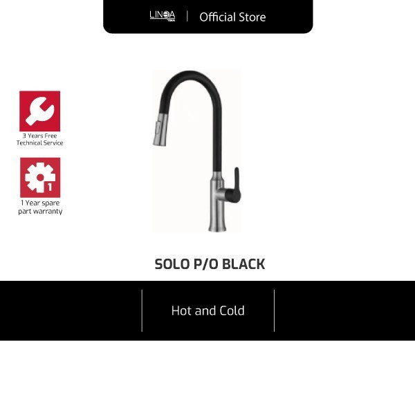 Linea Mixer Kitchen Taps Pull Out Solo Black / flexible retractable ...