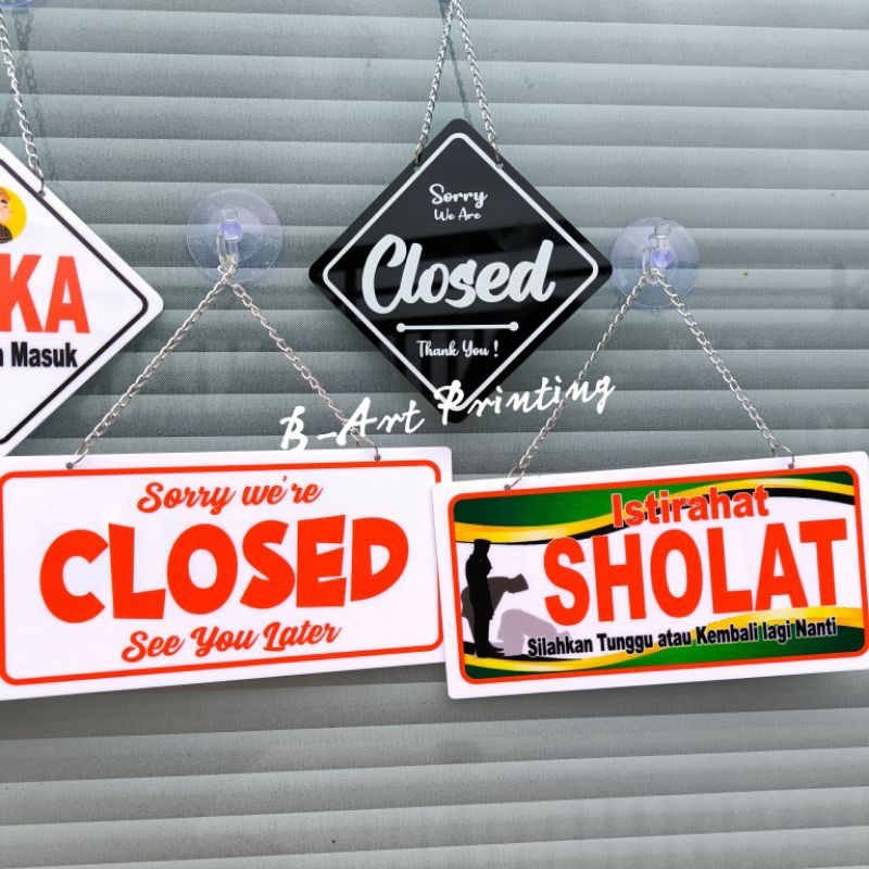 Acrylic open Closed UV PRINT Acrylic open Closed Acrylic ready to use ...