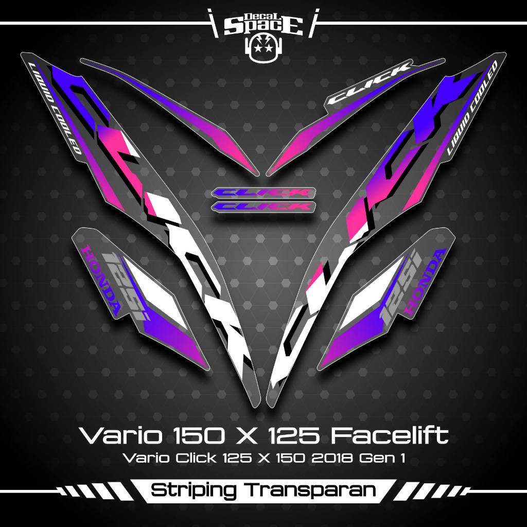 VARIO FACELIFT TRANSPARENT STRIPING SKU 7 STICKER CLEAR STICKER VARIO ...