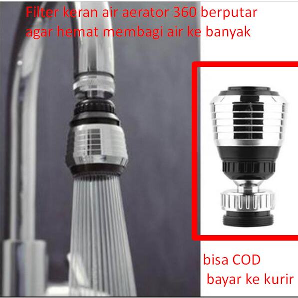 The water tap Filter aerator 360 rotates so it saves water into a lot ...