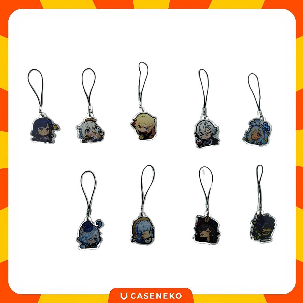 Phone Straps Genshin Impact Key Chain Arlechino, Ayaka, Furina, Hu Tao ...