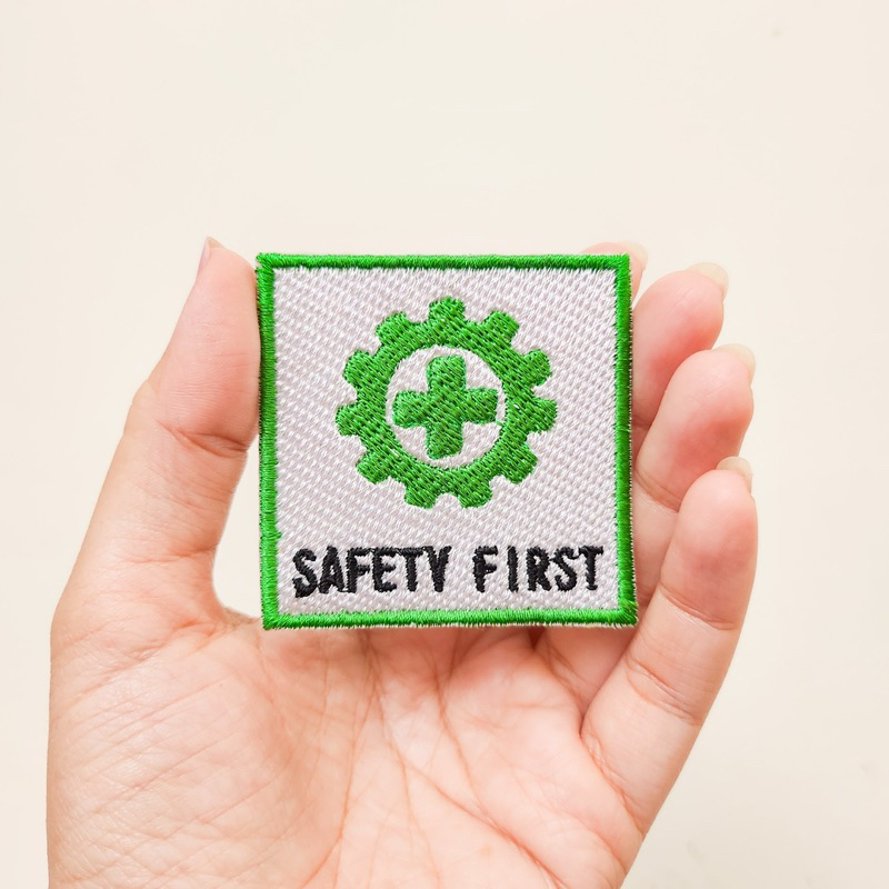 Contractor EMBROIDERED PATCH / SAFETY FIRST SQUARE EMBROIDERED BADGE ...