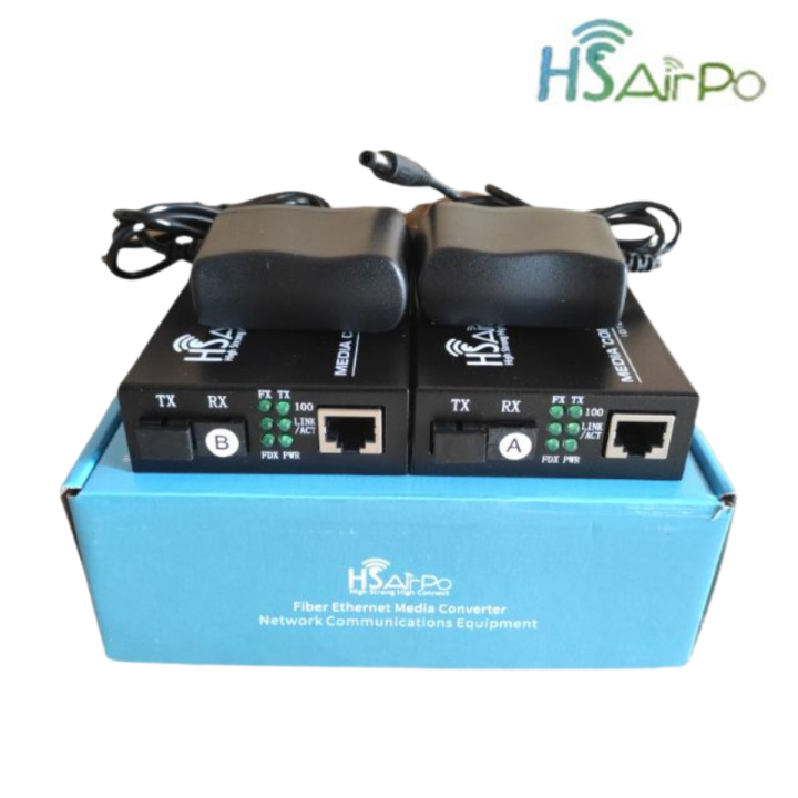 Hsairpo HTB Media Converter CM200 Fiber Optic 1 fo 1 Lan A & B Pair ...
